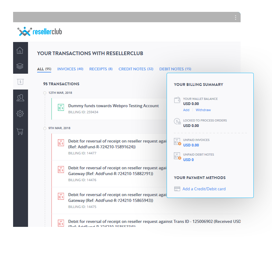 Manage Web Hosting Business with our WebPro Panel | ResellerClub